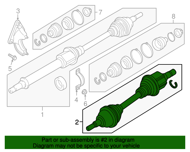 FV6Z-3B437-A - Axle Assembly - 2013-2018 Ford C-Max | Lasco Auto Parts