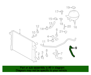 906-501-21-82 - Coolant Hose 2010-2012 Mercedes-Benz | Mercedes-Benz ...