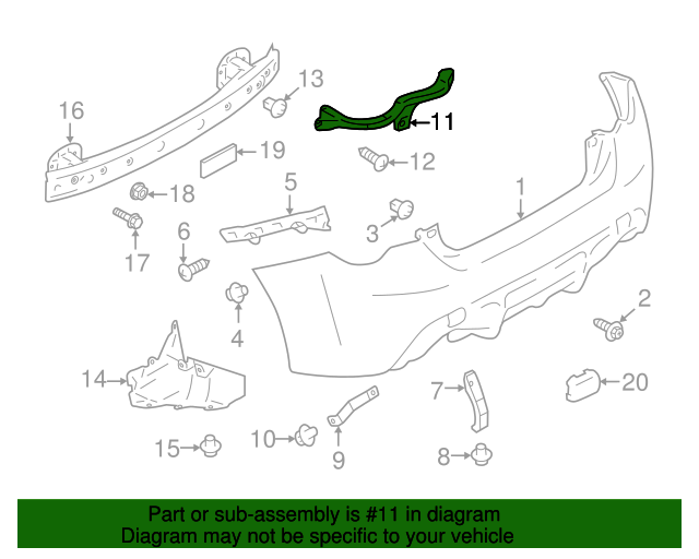 2013-2020 Subaru BRZ Bumper Cover Bracket 57707CA130 | Subaru Parts Guys