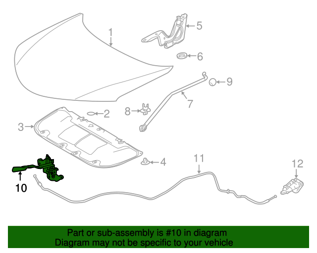 53510-42100 - Hood Latch 2013-2018 Toyota RAV4 | Longo Toyota Parts