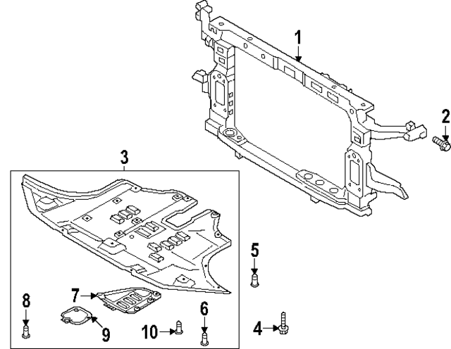 2024 Hyundai Santa Fe Radiator Support Panel 64101-R6000 | OEM Parts Online