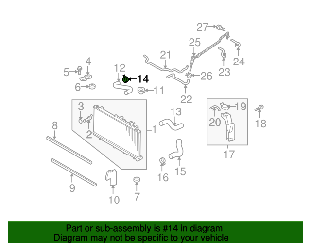 2006-2019 Subaru Upper Hose Clamp 909186023 | Subaru Parts Store