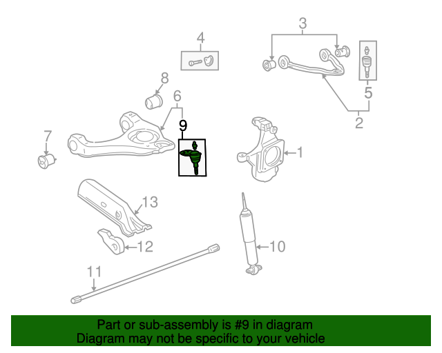 GM Parts | Genuine Front Lower Suspension Control Arm Ball Joint Kit ...
