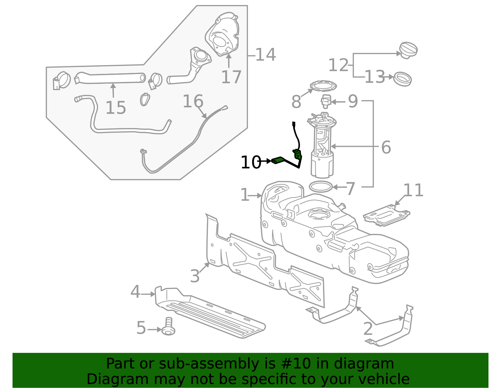 2009-2013 GM Fuel Level Sensor Kit with Sensor and Seal 19257096 GM ...