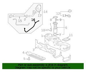 2012-2016 GM Fuel Tank Filler Vent Hose 84100072 | Auto Parts Express