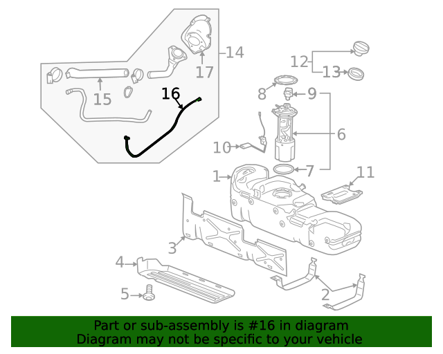 2012-2016 GM Fuel Tank Filler Vent Hose 84100072 GM | GMPartsDirect.com