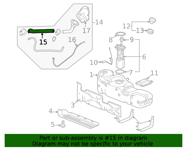 2007-2013 GM Fuel Tank Filler Pipe 22951213 GM | GMPartsDirect.com