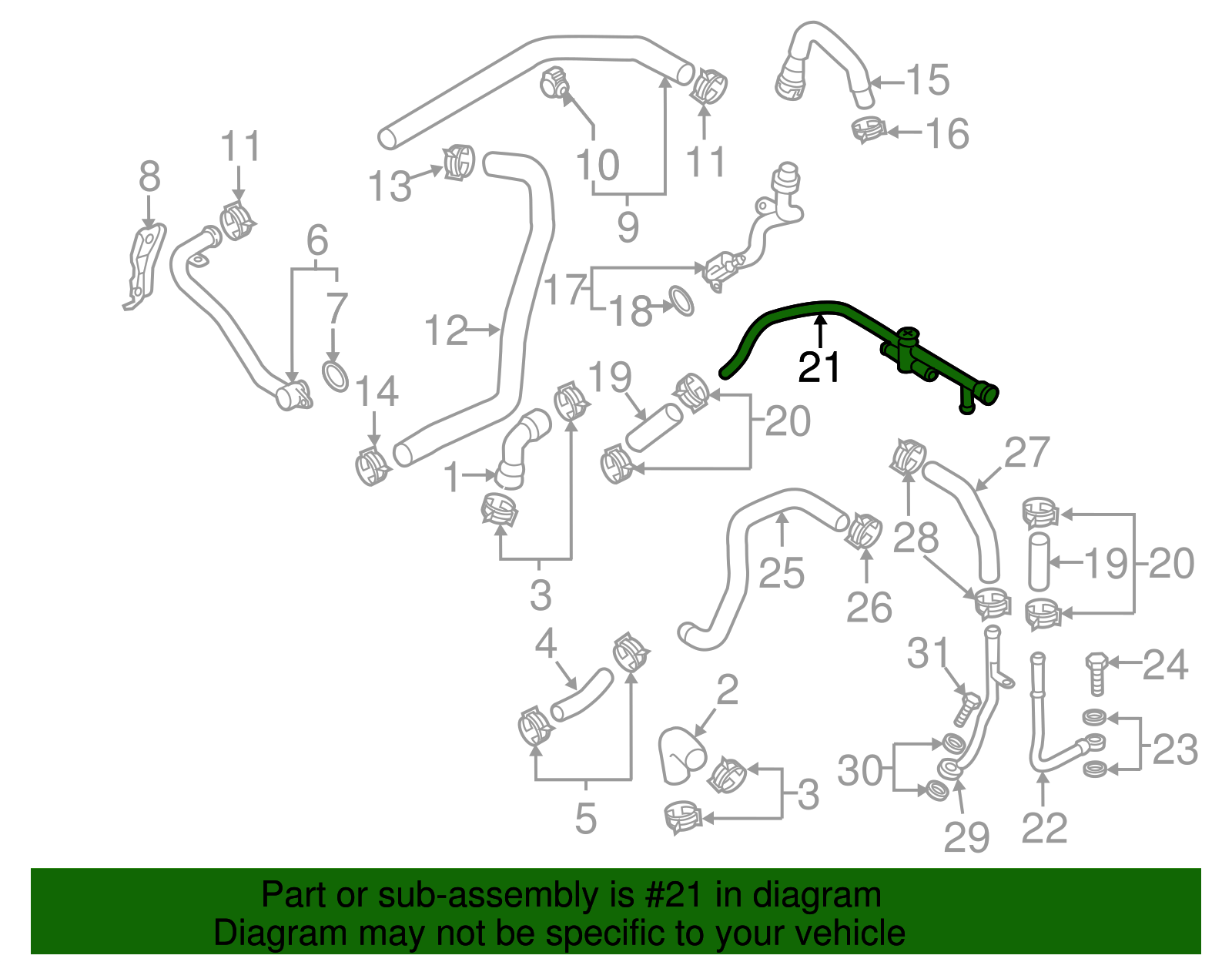 2013-2016 Audi Connector Pipe 059-121-086-AH | Genuine Audi Parts