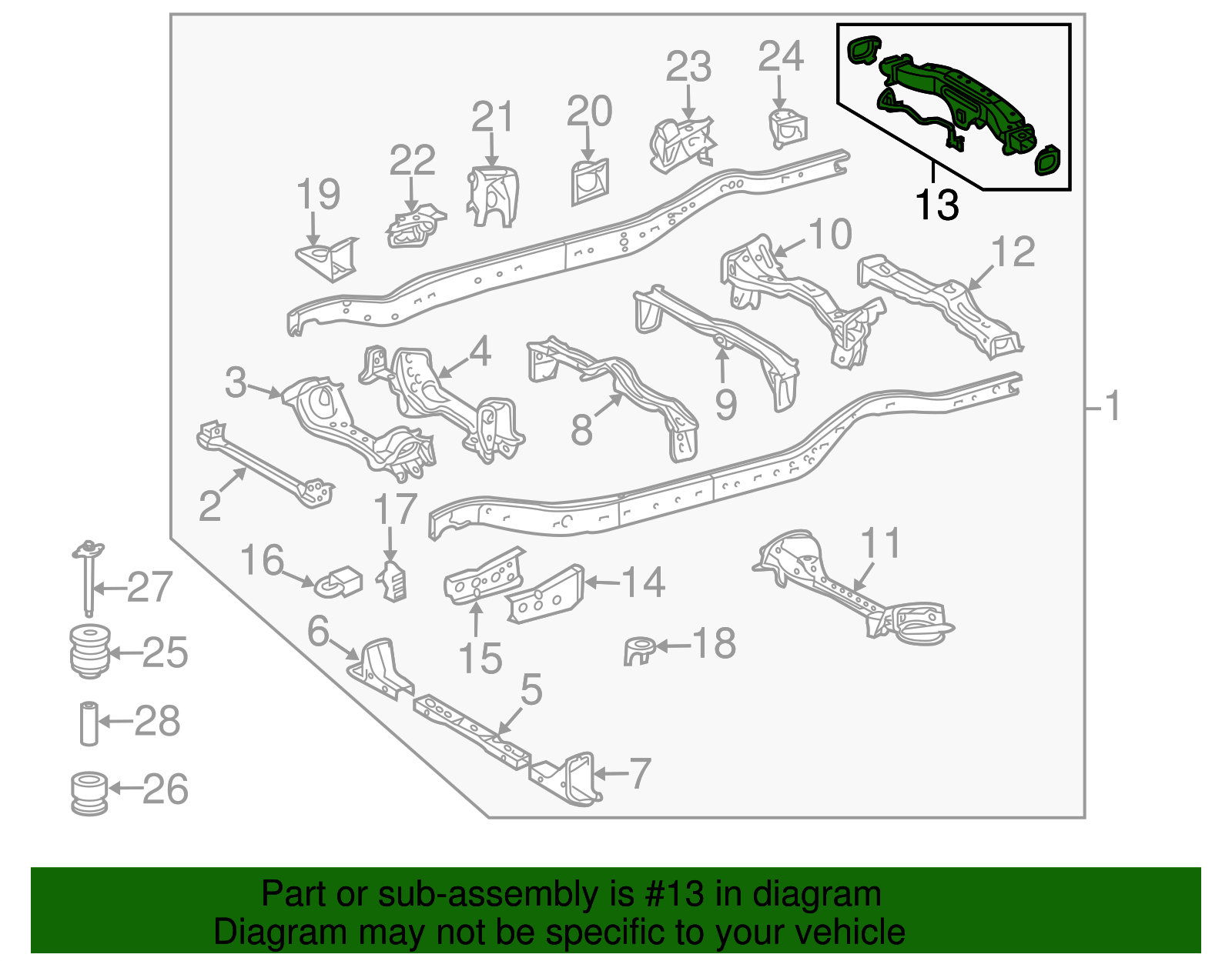 2008-2017 Toyota Sequoia Rear Cross-Member 51209-0C903 | Toyota Parts ...