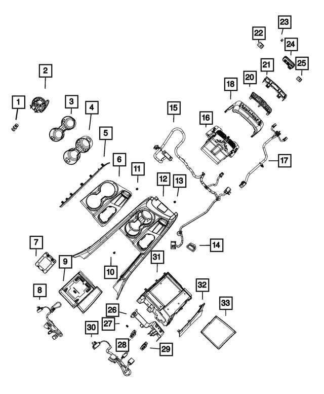 MOPAR GENUINE CENTER CONSOLE DUCT - 68085974AC - 68085974AC | Mopar ...