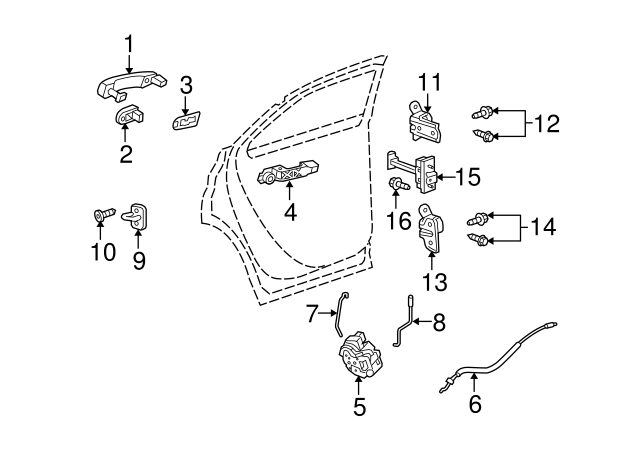 2013-2017 GM Passenger Side Rear Door Latch 13579566 | TascaParts.com
