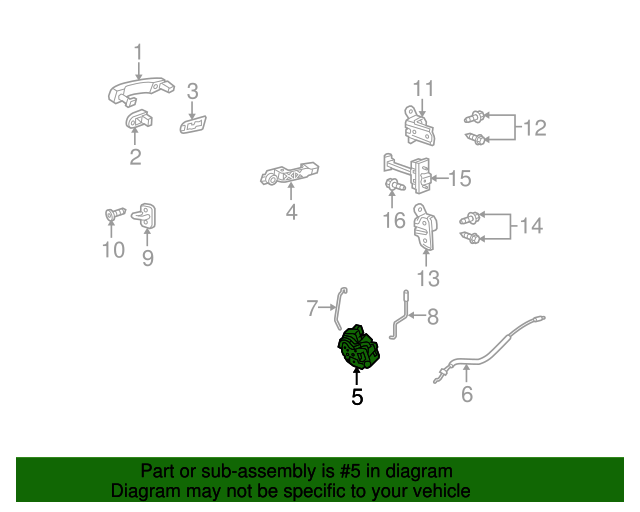 2013-2017 GM Passenger Side Rear Door Latch 13579566 | TascaParts.com