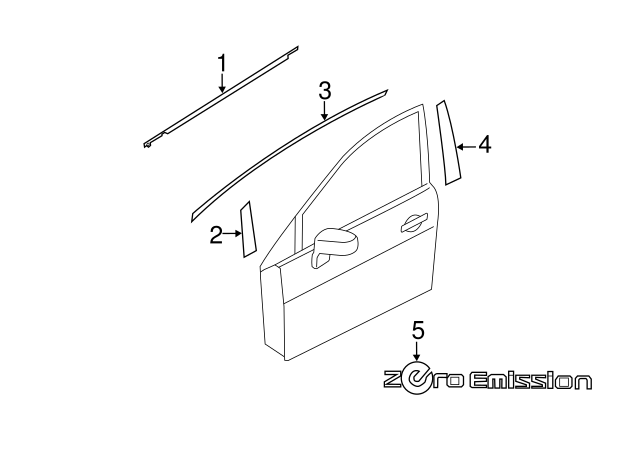2013-2017 Nissan Leaf Molding Assembly Front Door Outside Left-hand ...