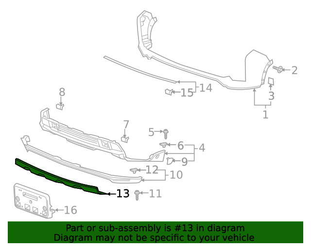 84603322 - Chrome Front Center Lower Bumper Cover 2020-2023 Chevrolet ...