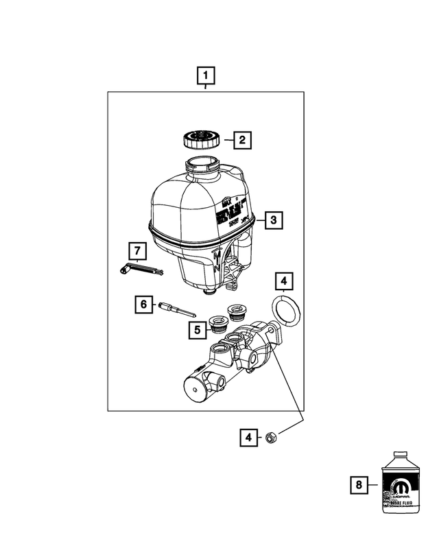 2016-2025 Mopar Brake Master Cylinder 68306574AD | Mopar eStore