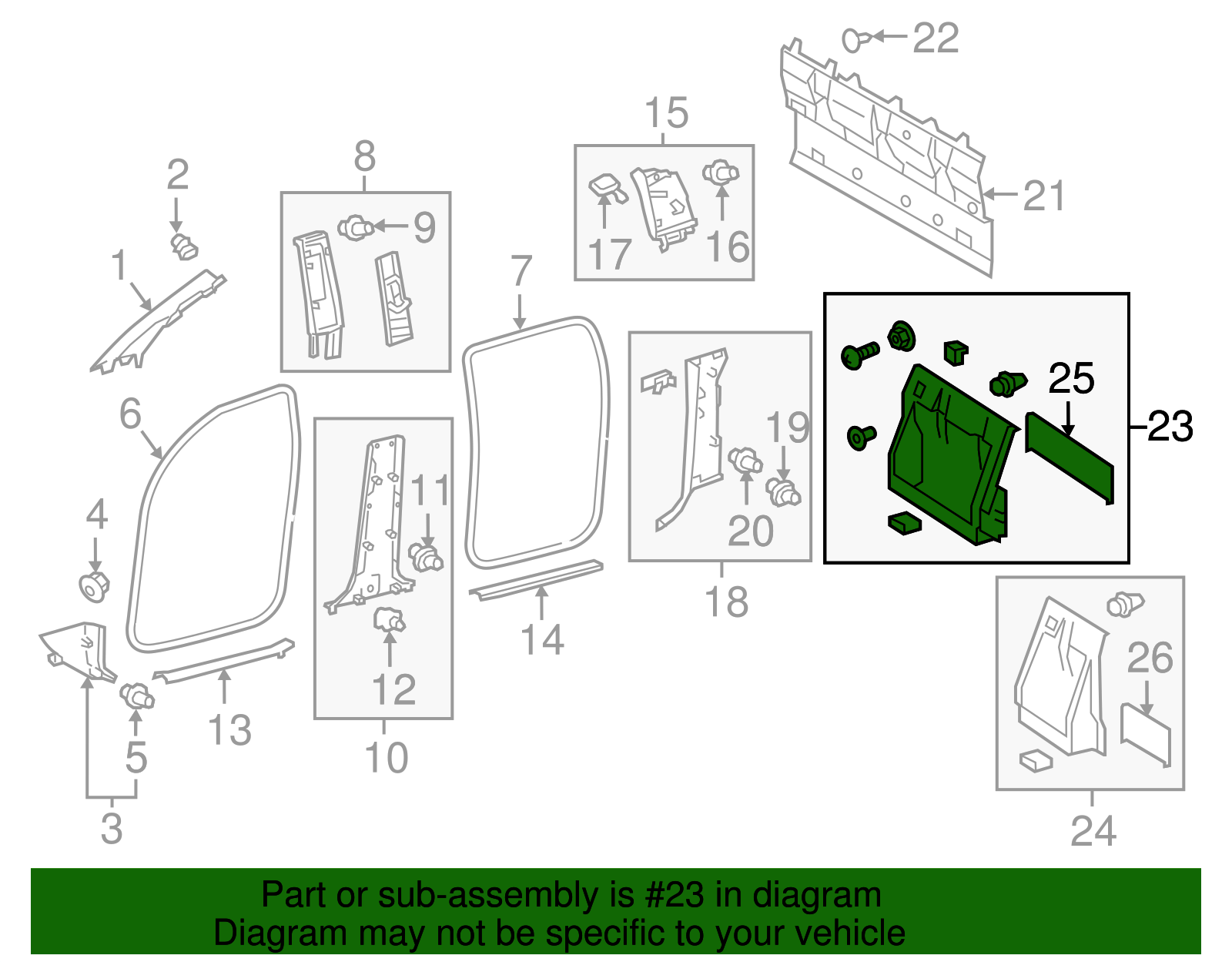 2016-2023 Toyota Tacoma Tray, Luggage Compartment Side 64429-04040-C0 ...