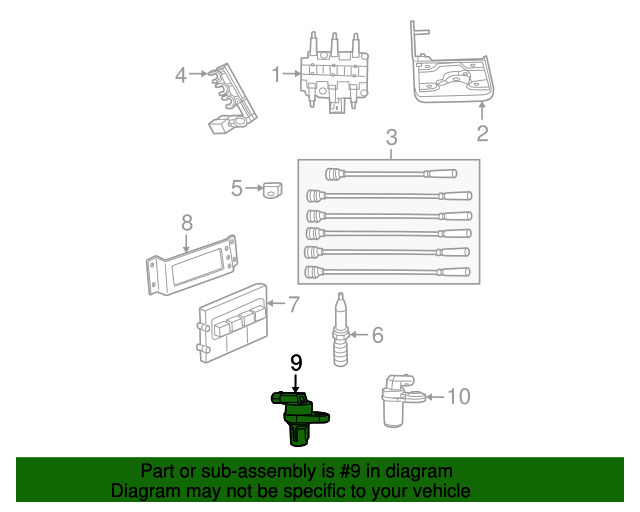 2008-2011 Mopar Camshaft Sensor 5149078ad | TascaParts.com