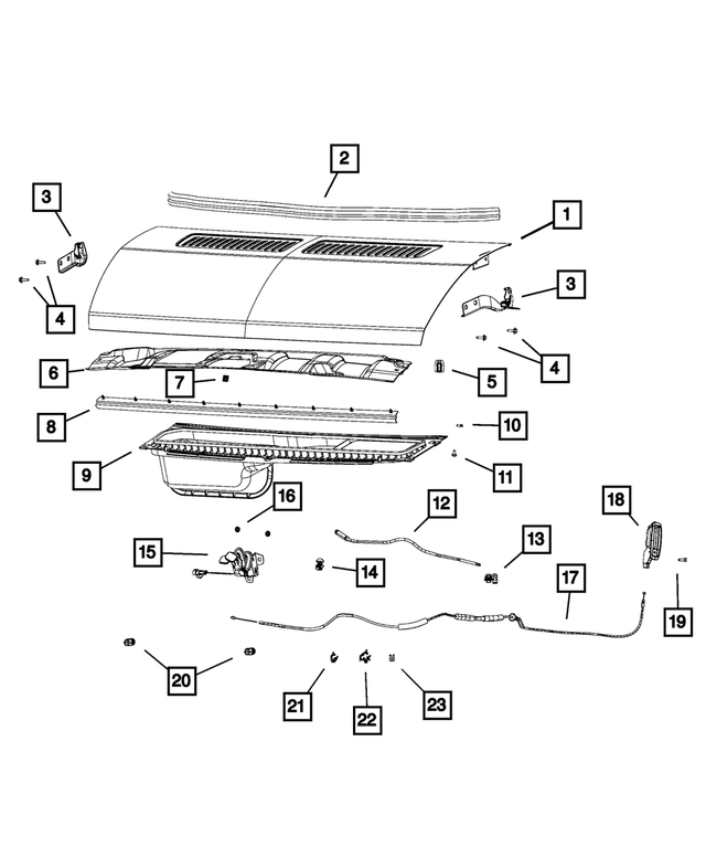 2014-2022 Ram Hood Silencer 68188633AC | Mopar Estores