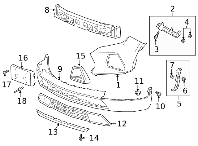 2019-2024 Chevrolet Blazer Black Front Lower Bumper Cover 84452468 ...