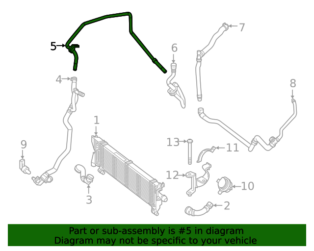 238-500-00-00 - Drive Motor Battery Pack Coolant Hose 2019-2023 ...