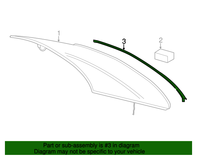 222-985-00-09 - Back Glass Reveal Molding 2014-2020 Mercedes-Benz ...