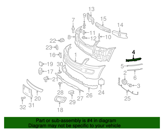 2006-2011 Mercedes-Benz Bumper Cover Support Rail Bracket 164-880-04-14 ...
