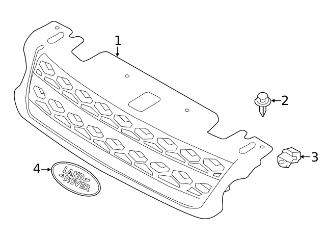 LR122962 - Grille - 2019 2020 Land Rover Range Rover Sport | Land Rover ...