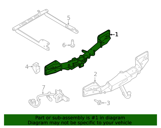Genuine OEM Towing System, Towing Receiver, Nas\/Australia Part ...