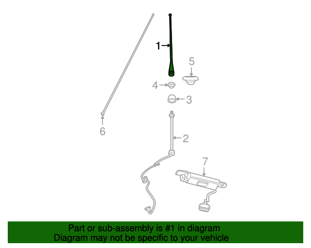 1987-2019 Mopar Antenna Mast 56038725AC | Wholesale MOPAR