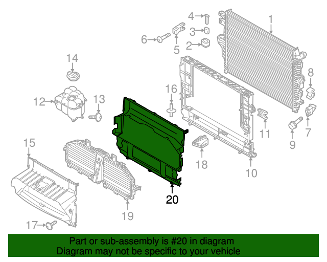 958-505-329-00 - Radiator Support Air Duct 2015-2018 Porsche Cayenne ...