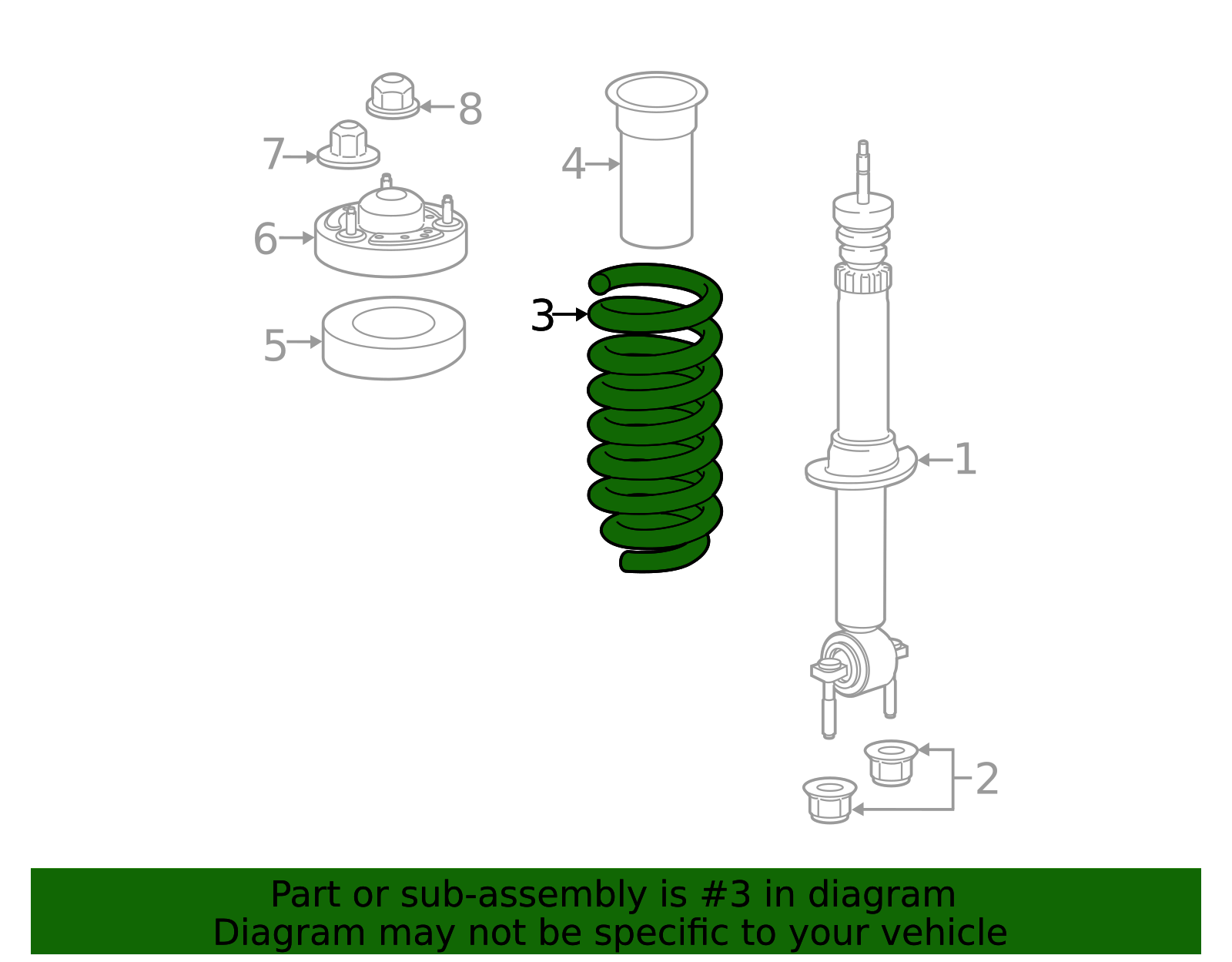 2018-2025 Ford Spring, By Code jl3z5310g | TascaParts.com