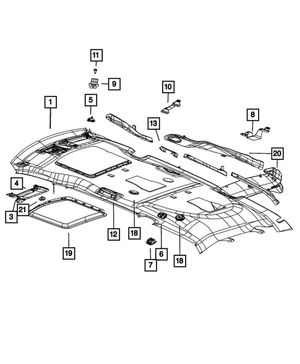 2011-2020 Mopar Illuminated Visor, Left 1JE931DAAA | QuirkParts