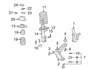 2000-2005 Hyundai Accent Lower Control Arm 54501-25000 | QuirkParts