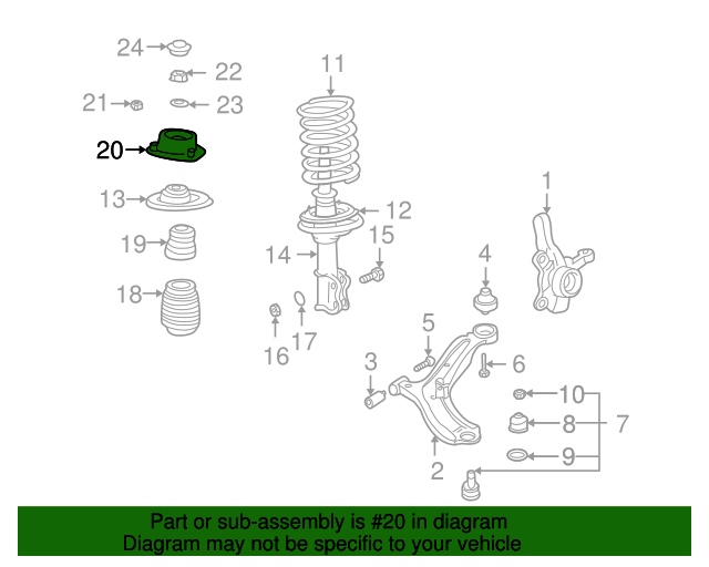 2000-2005 Hyundai Accent Strut Mount 54610-25000 | OEM Parts Online