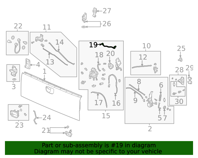 74871-T6Z-A01 - Tailgate Wiring Harness 2020-2023 Honda Ridgeline ...