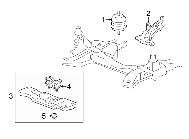 2003-2014 Cadillac Engine Mount 22887775 GM | GMPartsDirect.com