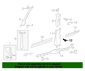4A0-867-276-B - Upper Center Pillar Trim Retainer Clip - 2004-2021 ...