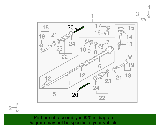 2007-2014 Nissan Inner Tie Rod 48521-3U025 | OEM Parts Online