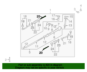 48521-3U025 - Inner Tie Rod 2007-2014 Nissan | Nissan Parts & Accessories Online