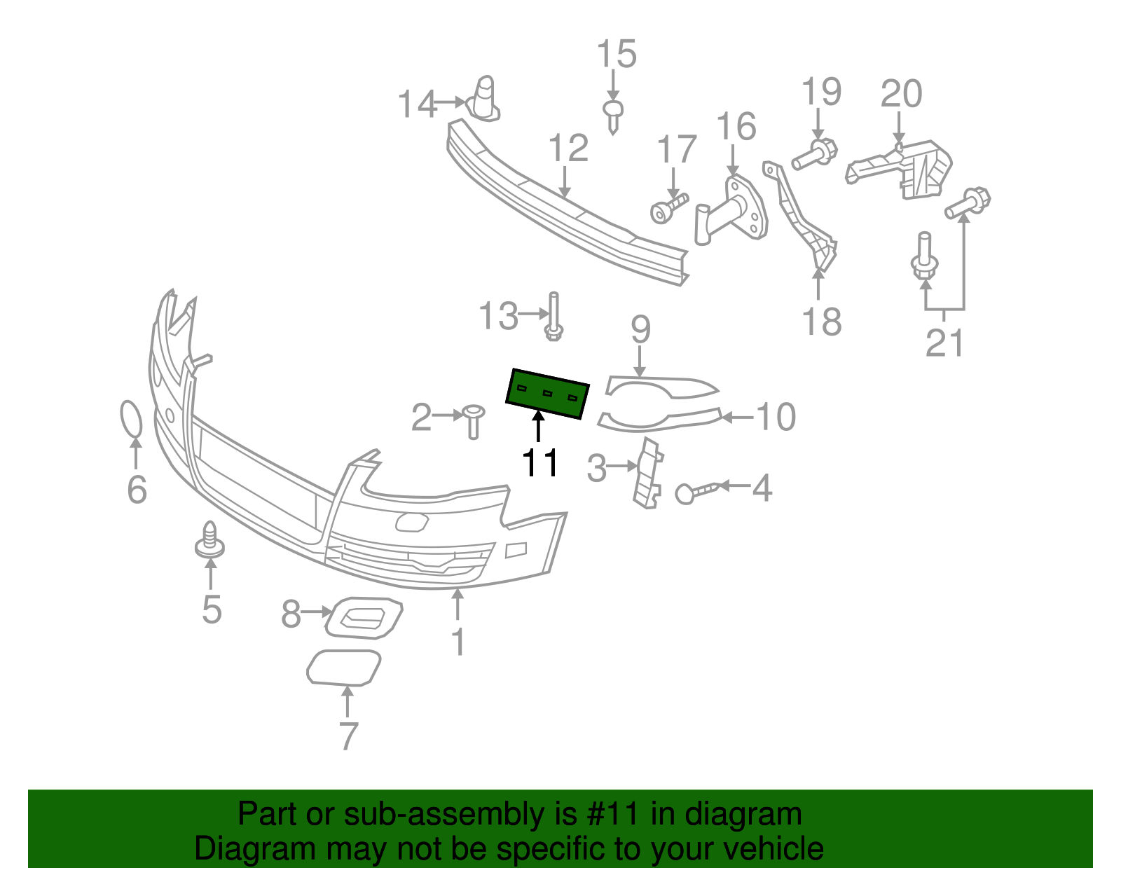 2005-2009 Audi Bumper Cover Spacer Panel 8E0-807-811 | OEM Parts Online