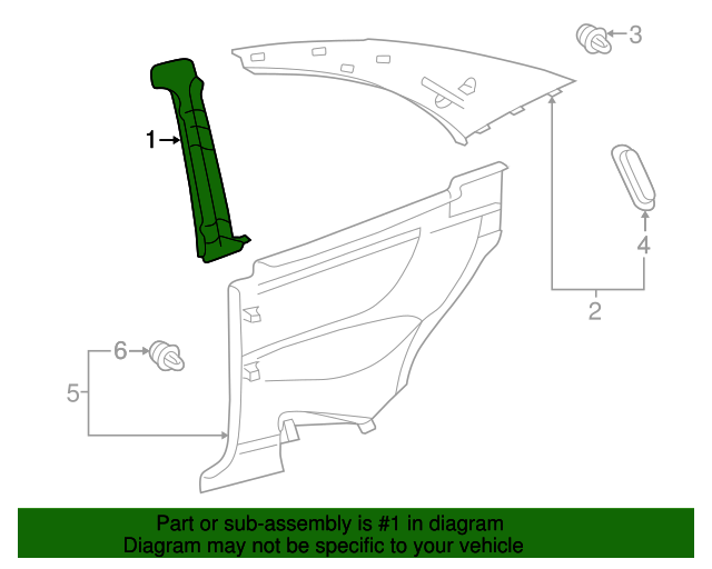 1998-2002 Mercedes-Benz Lock Pillar Trim 208-690-10-25-7D48 | MB OEM Parts