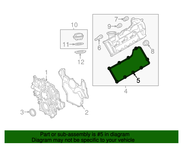 2013-2016 Porsche Cayenne Valve Cover Gasket 958-105-232-10 | Sunset ...