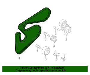 2011-2024 Mitsubishi Serpentine Belt 1340A150 | Mitsubishi Parts Warehouse