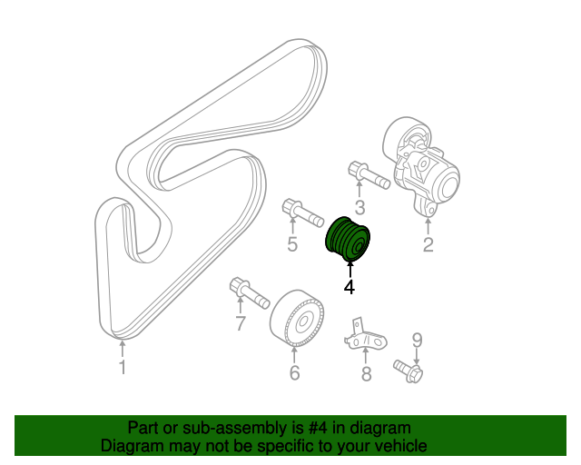 2012-2024 Mitsubishi Serpentine Idler Pulley 1341A051 | OEM Parts Online