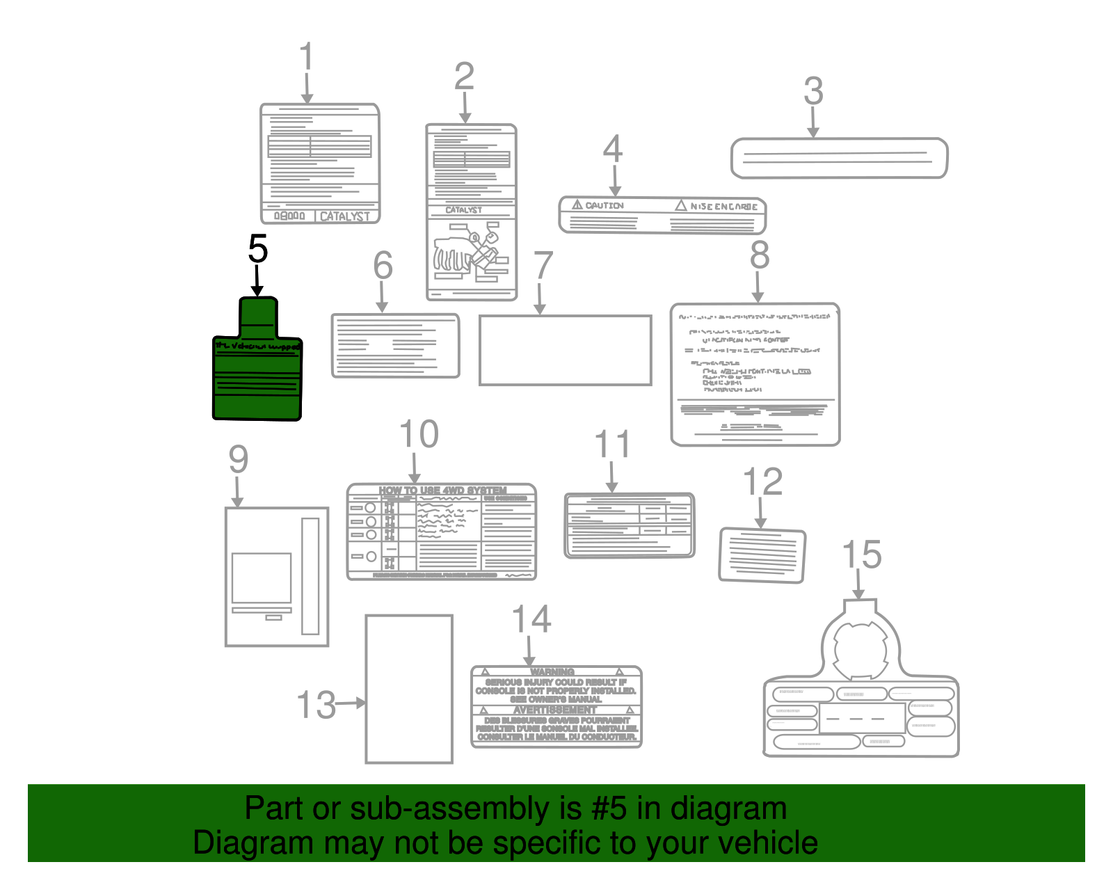 2005-2025 Nissan Air Bag Label 98590-JA00A | Nissan Parts Central
