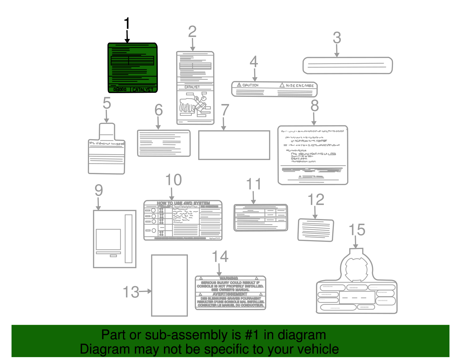 2014 Nissan Emission Label 14805-9FP0A | Kline Nissan