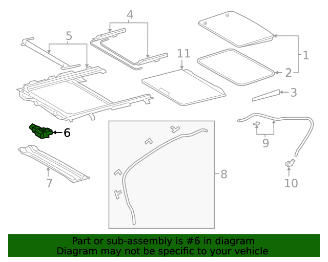 63260-02160 - Sunroof Motor - 2020-2024 Toyota | OEM Genuine Toyota Parts