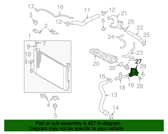 2004-2006 Lexus RX330 Thermostat Housing 16321-0A040 | OEM Parts Online