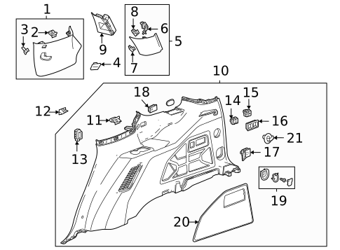 Interior Trim - Quarter Panels for 2023 Cadillac Escalade | GM ...