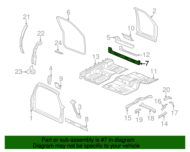 1999-2019 GM Passenger Side Rocker Inner Panel 22770480 GM ...